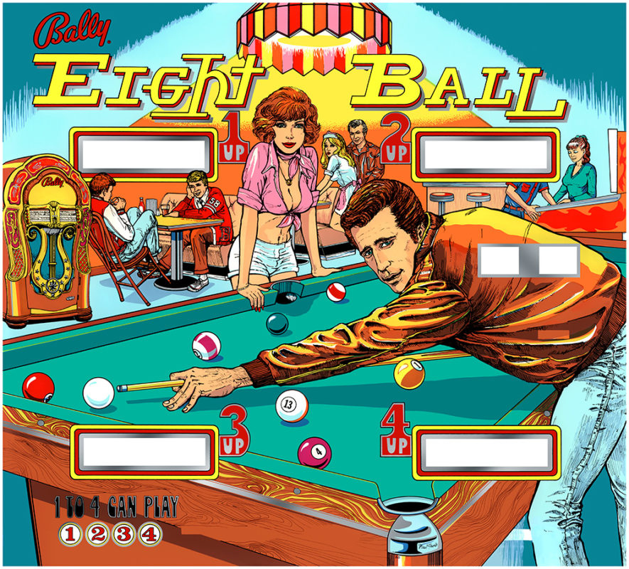 Eight Ball Custom Backglass (Mirrored) – classicplayfields.com