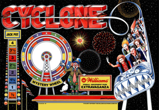 Cyclone Custom Mirrored Backglass – classicplayfields.com