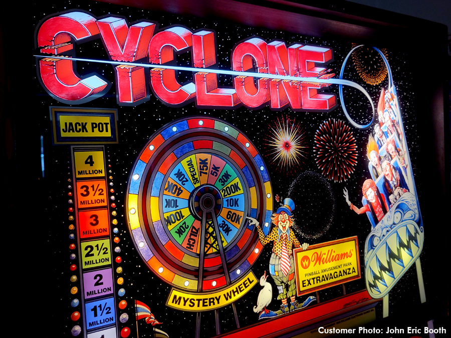 Cyclone Custom Mirrored Backglass – classicplayfields.com