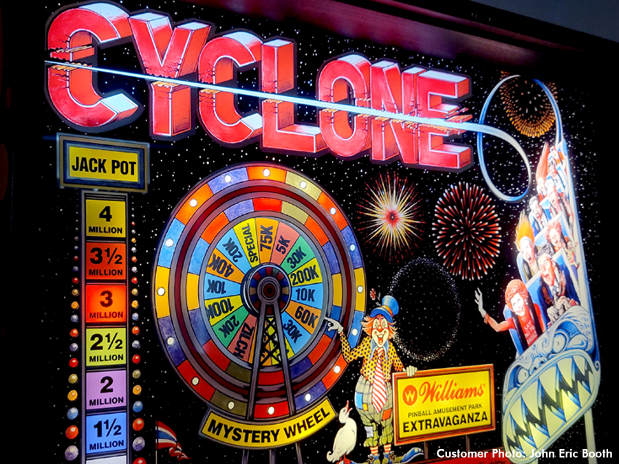 Cyclone Custom Mirrored Backglass – classicplayfields.com